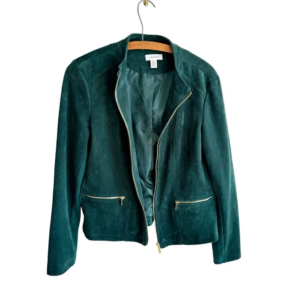 Jackets & Coats | Calvin Klein Emerald Forest Green Zip Up Jacket ...